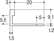 AL-EL-9/3F フレーム用アルミラインエッジ | ROYAL WEB CATALOGUE PLUS